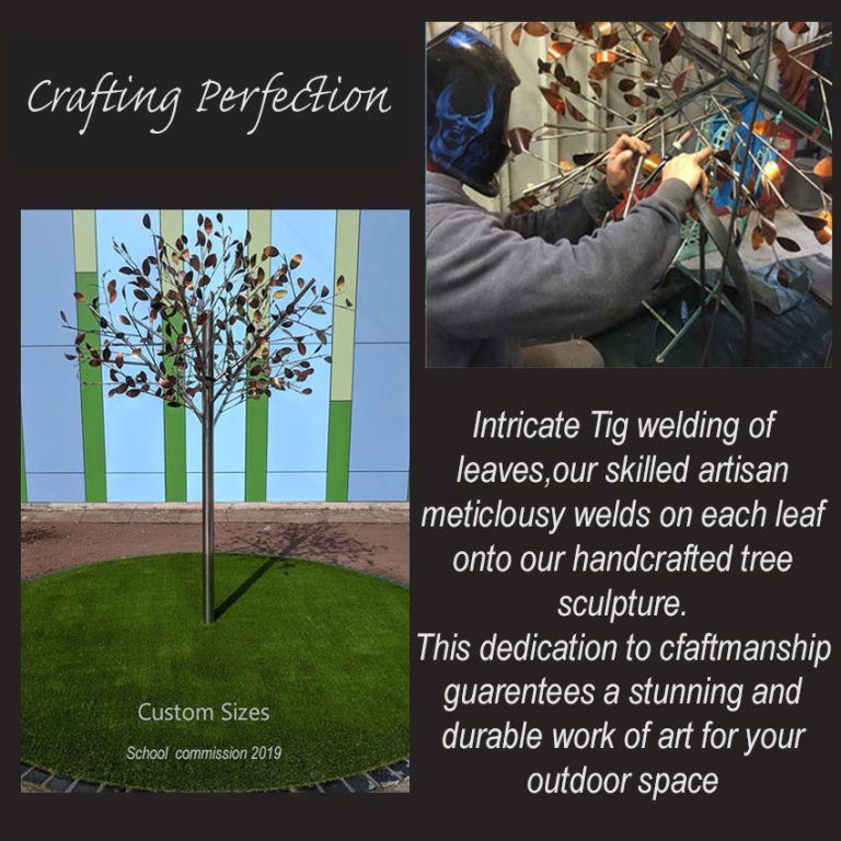 Rustic Reflection - Stainless Steel Tree Sculpture