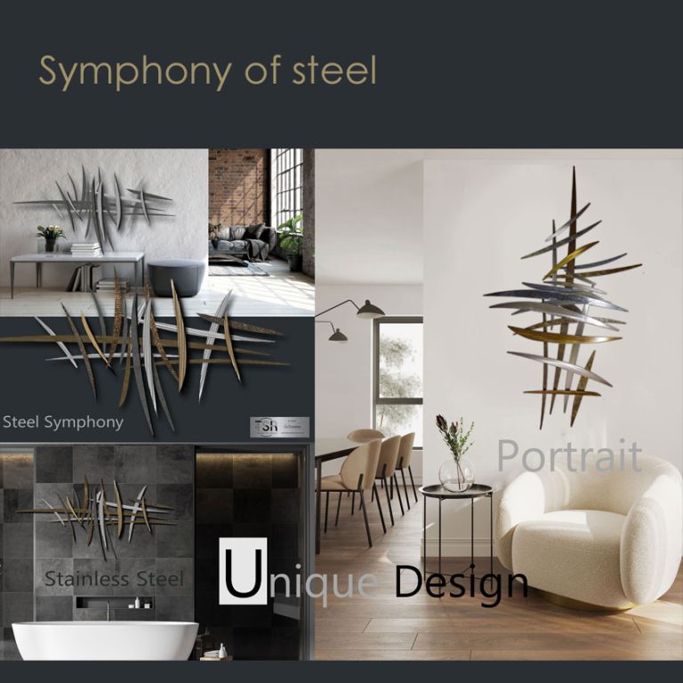 "Symphony of Steel' Minimalistic Metal Wall Art for Modern Interiors