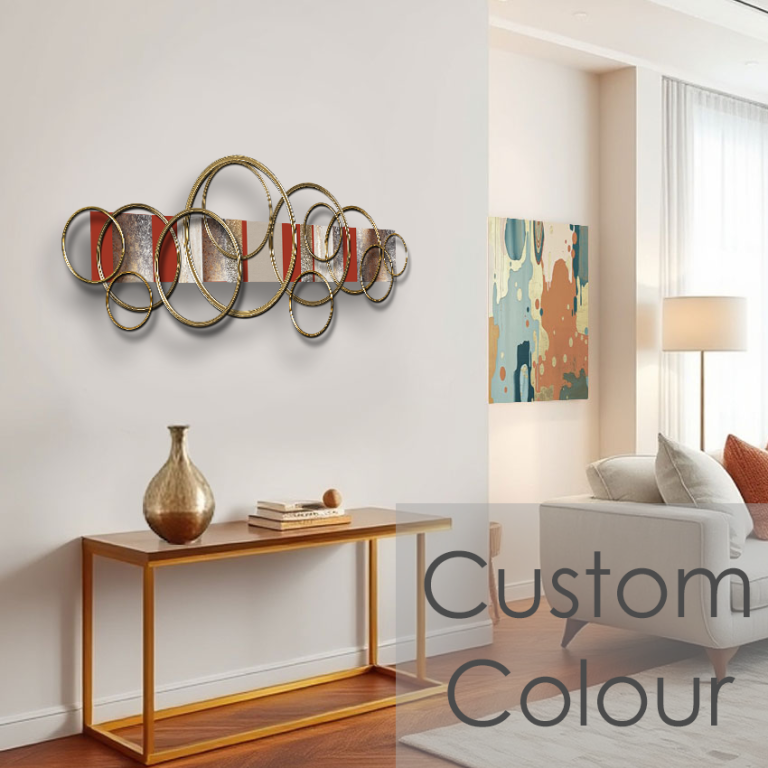 'Celestial Rings' Decorative 3D Metal Wall Panel Minimalist Design